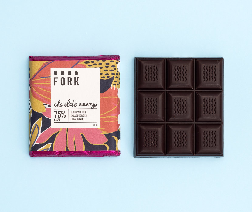 Fork | Chocolate amargo 75% cacao Fork, 50 g | Online, Tiendas, Delivery